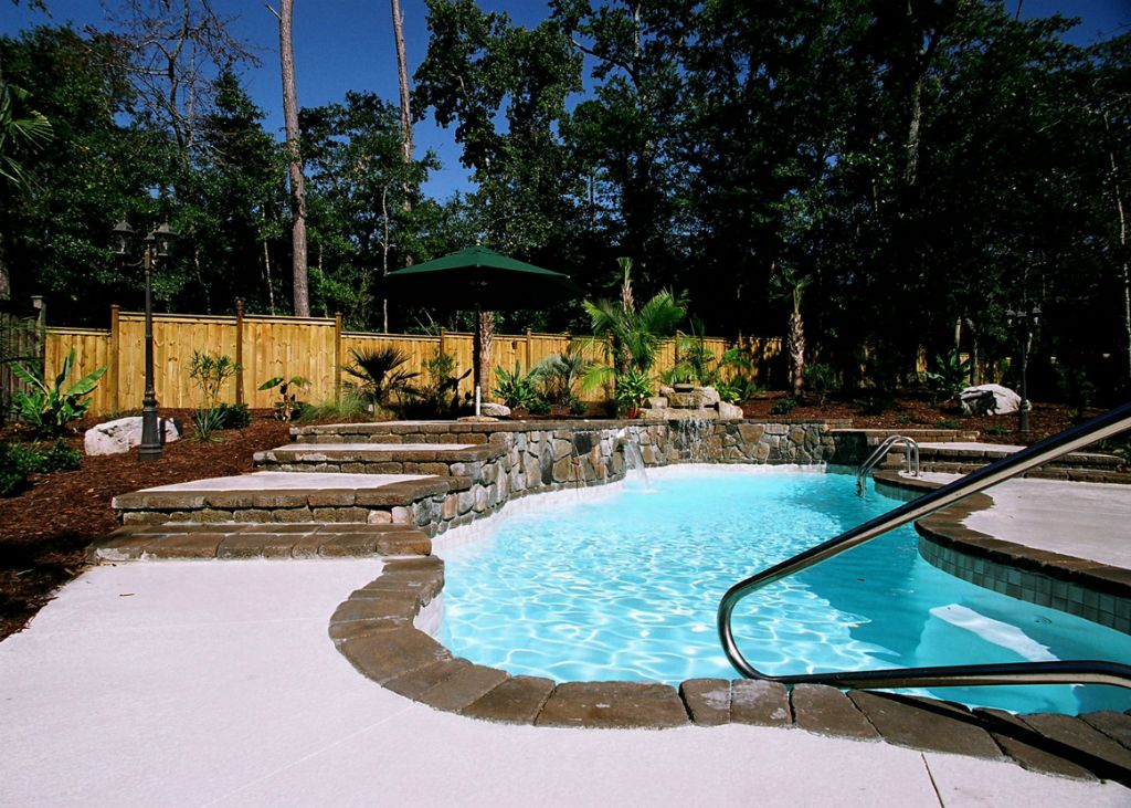 Heritage Custom Pools | Blue Hawaiian Fiberglass Pools Natural Shaped ...